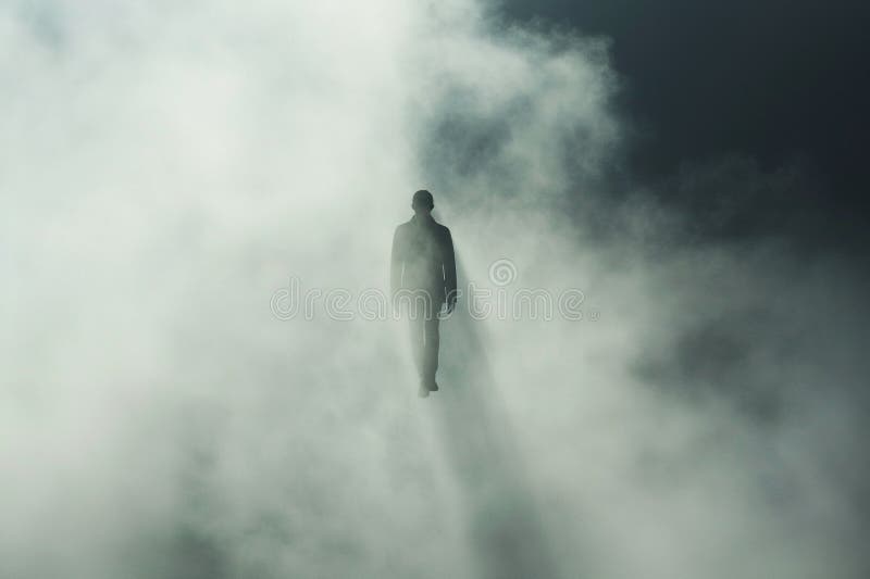 A Figure Shrouded in Mist Hovering Just Off the Ground Stock ...