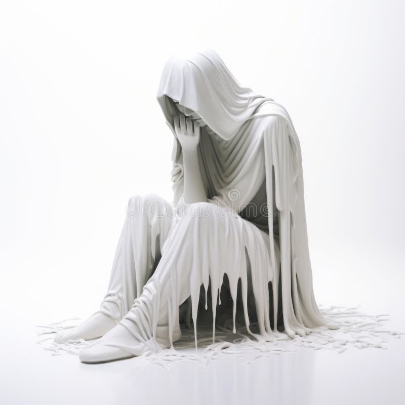 Distressed White Cloth Figure: a Dark and Brooding Designer Sculpture ...
