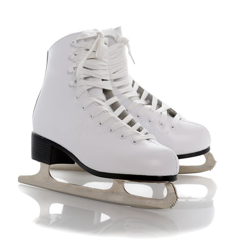 Pair of White Figure Skates Stock Photo - Image of close, hobby: 3436140