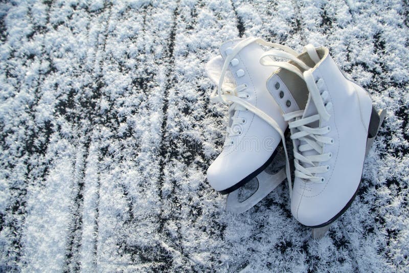 Figure skates on ice stock image. Image of activity, active - 49012601