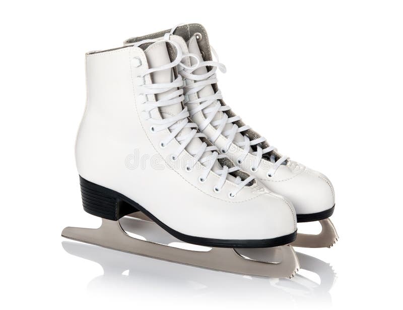 White Skates on Old Wooden Boards Stock Image - Image of lace, boards ...