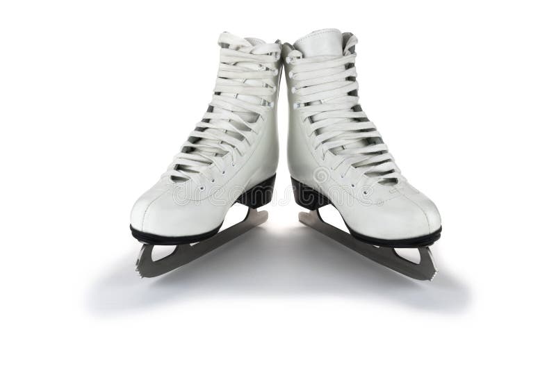 A Pair of Sports Ice Skates without People Standing in Empty Space with ...
