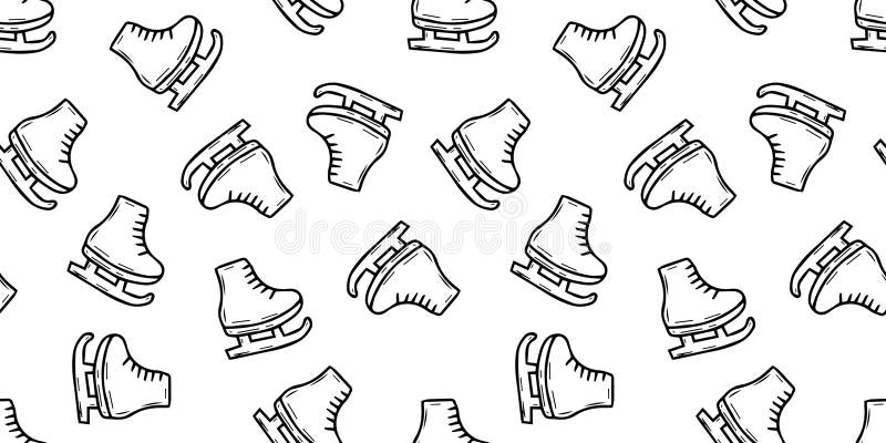 Figure Skates. Seamless Skate Pattern. Doodle Pattern for Gift Wrapping ...