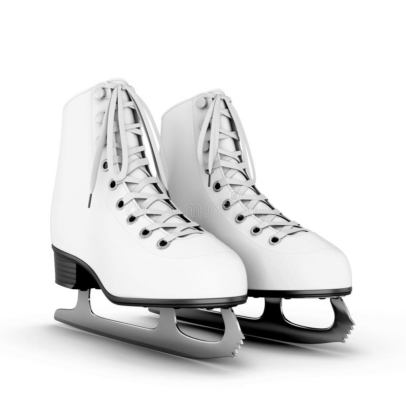 Figure skates on a white stock illustration. Illustration of closeup ...