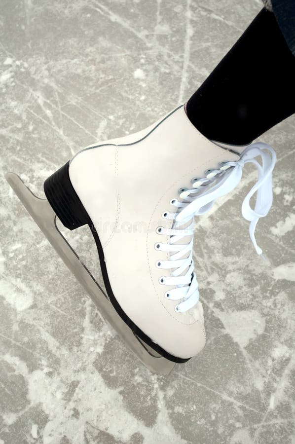 Pair of White Figure Skates Stock Photo - Image of close, hobby: 3436140