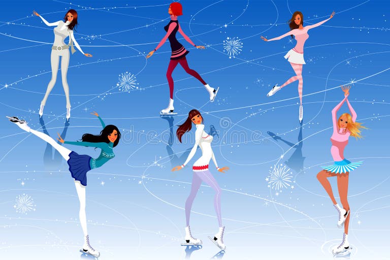 Figure Skating Group Stock Illustrations – 478 Figure Skating Group ...