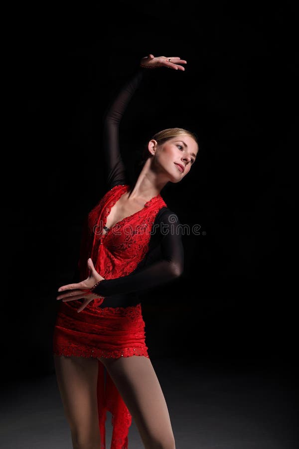 Skating Girl Dancing and Ice Skating Stock Image - Image of blades ...