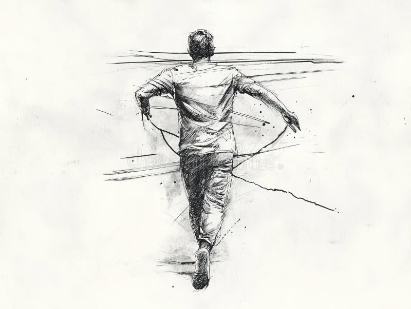 Figure Sketch: a Dynamic Illustration of a Figure, Emphasizing Movement ...
