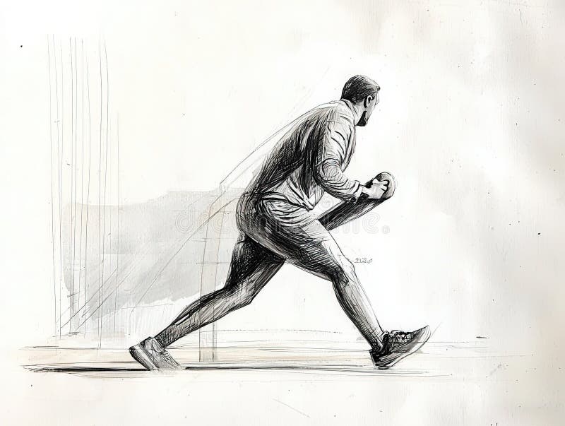 Figure Sketch: a Dynamic Illustration of a Figure, Emphasizing Movement ...