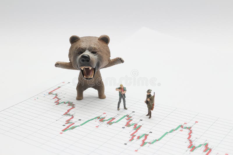 A Figure of Social Problem Withe the Bear Market Editorial Stock Image ...