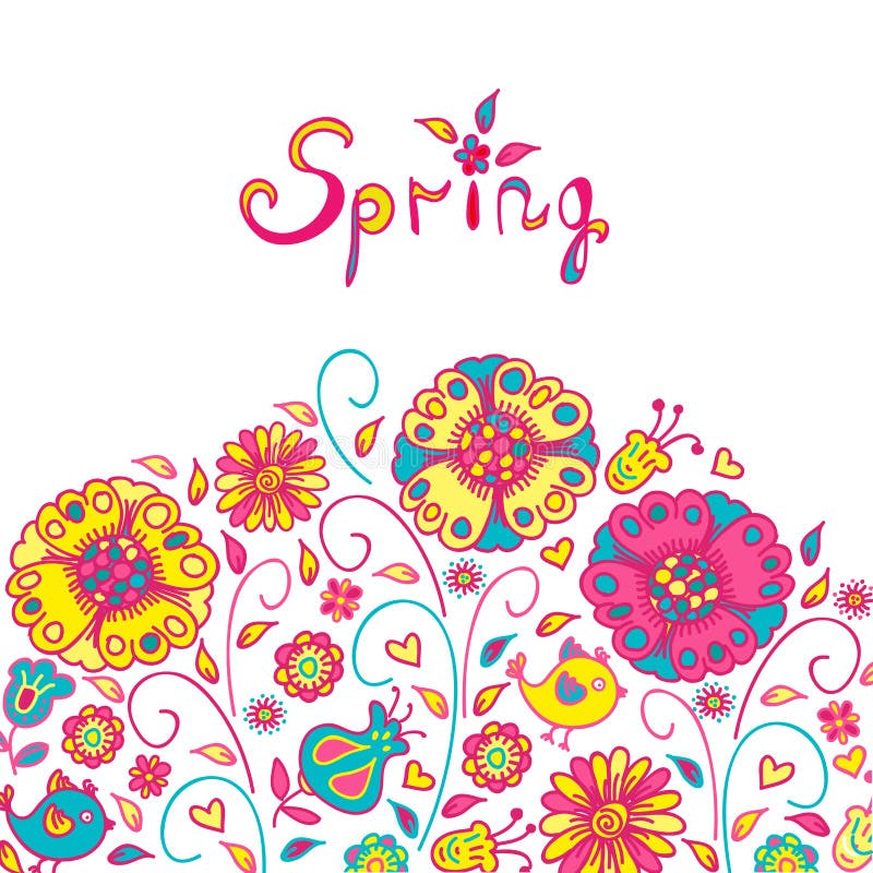Figure Spring Flowers, Colorful Background Stock Vector - Illustration ...