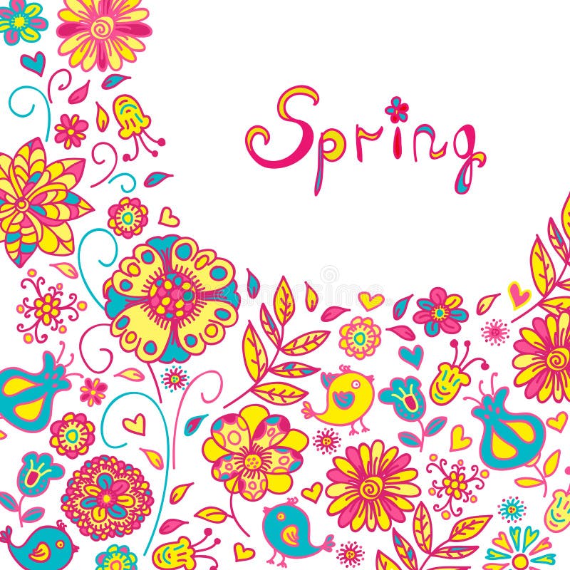 Figure Spring Flowers, Colorful Background Stock Vector - Illustration ...