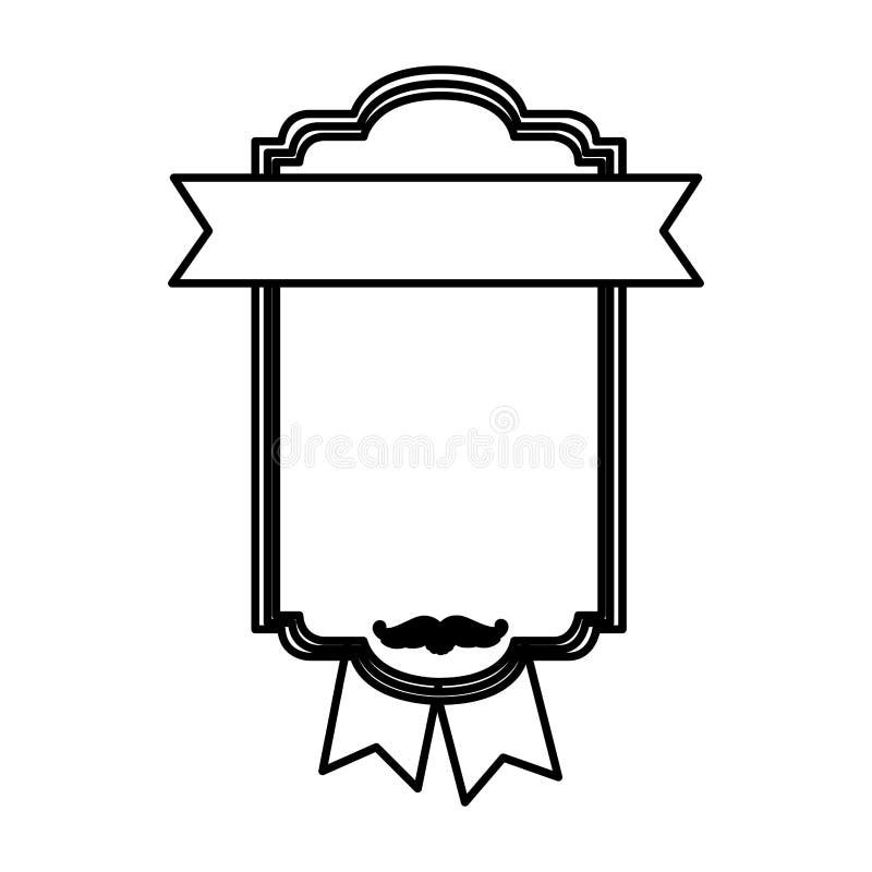 Figure Square Emblem with Ribbon Stock Illustration - Illustration of ...