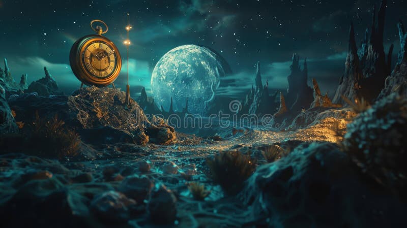 Figure Standing Alone in Timeless Space Representing Abstract Time Loop ...