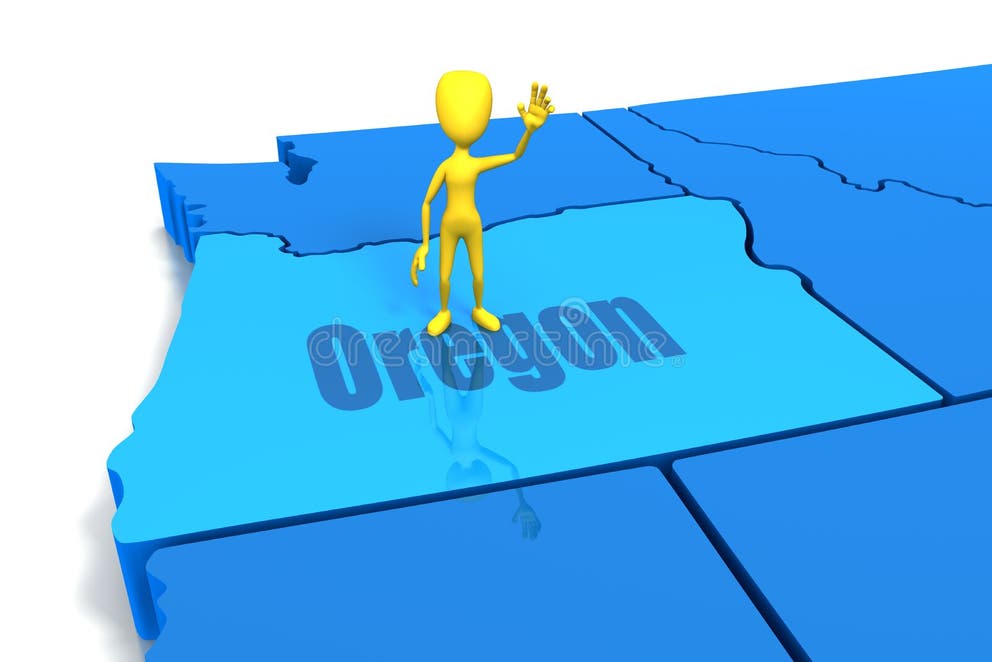 Figure Standing on Oregon stock illustration. Illustration of united ...