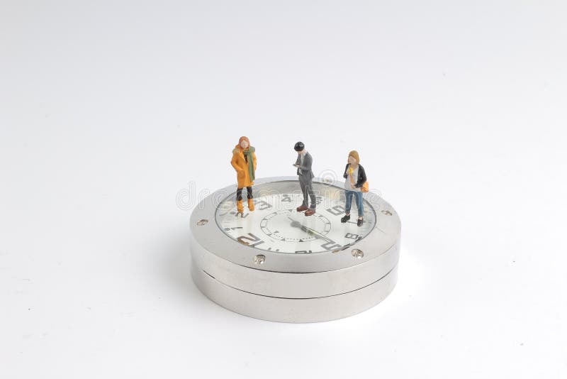 Figure Standing on Watch Time Countdown Concept. Stock Image - Image of ...