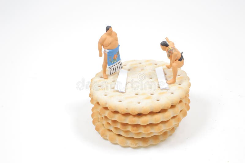 The Figure of Sumo Wrestler on Biscuits Stock Image - Image of large ...