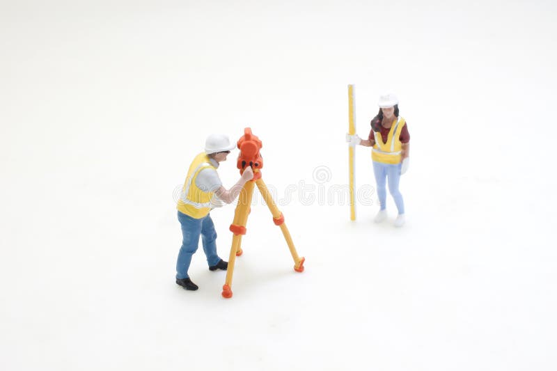 The Figure of Surveyor at the Construction Site Stock Photo - Image of ...