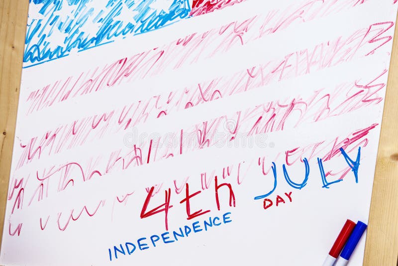 Figure Symbol of the Independence Day of America on the Drawing Stock ...
