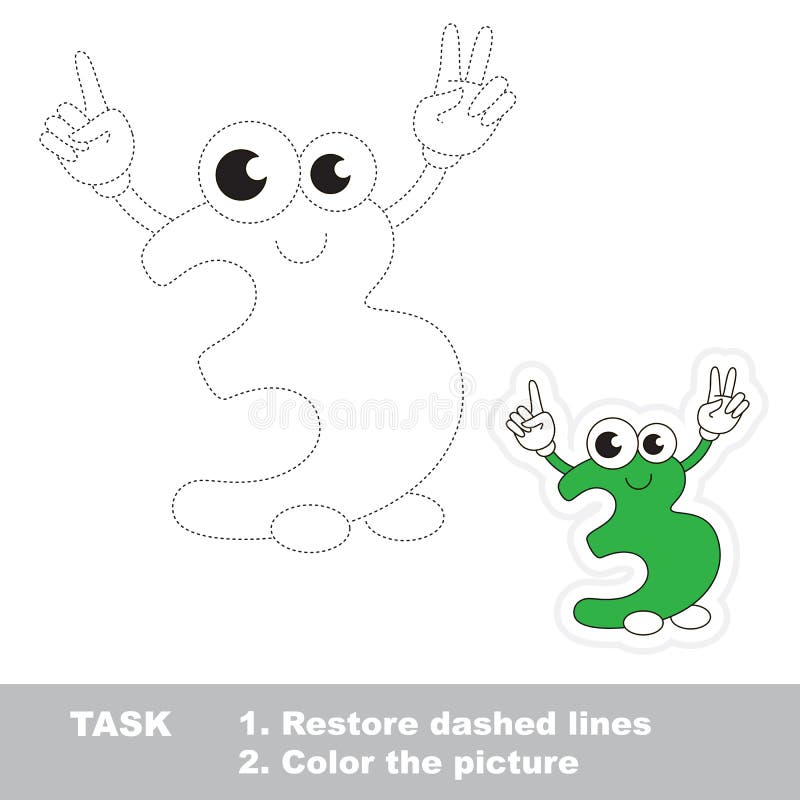 Figure Three To Be Traced. Vector Trace Game. Stock Illustration ...