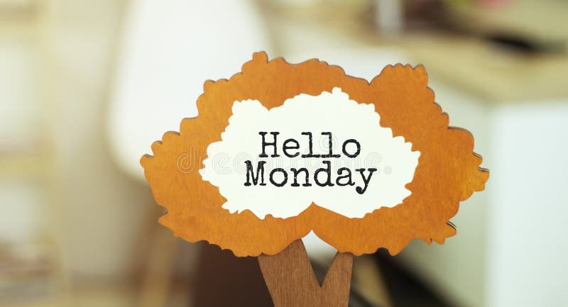 Figure of a Tree with Text HELLO MONDAY Inside the Foliage. Business ...