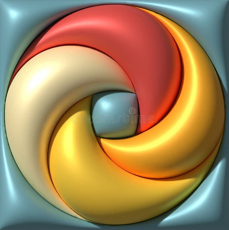 Figure with Twisted Details with Shiny Smooth Surface, 3D Rendering ...