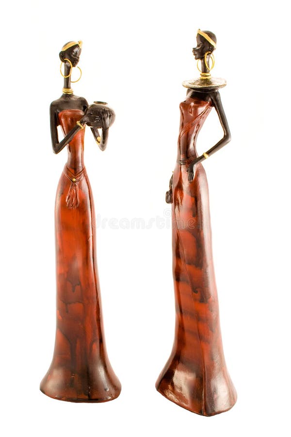Figure Of Two African Women Isolated On A White Ba Stock Image - Image ...