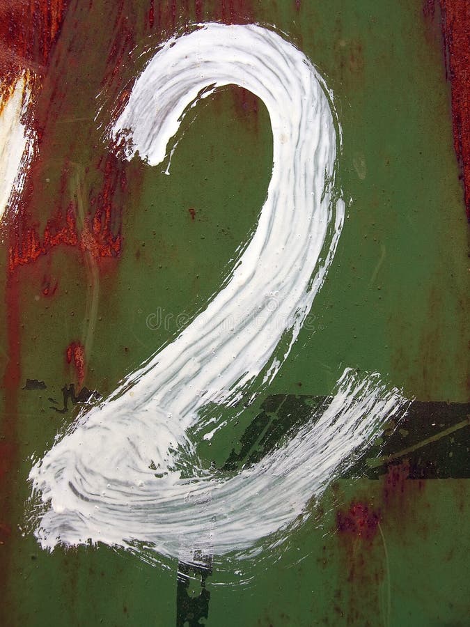 The Figure Two Is Drawn By A White Paint Picture. Image: 6044575