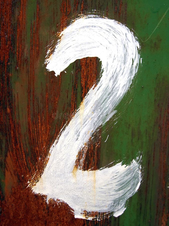 The Figure Two Is Drawn By A White Paint Picture. Image: 6044938