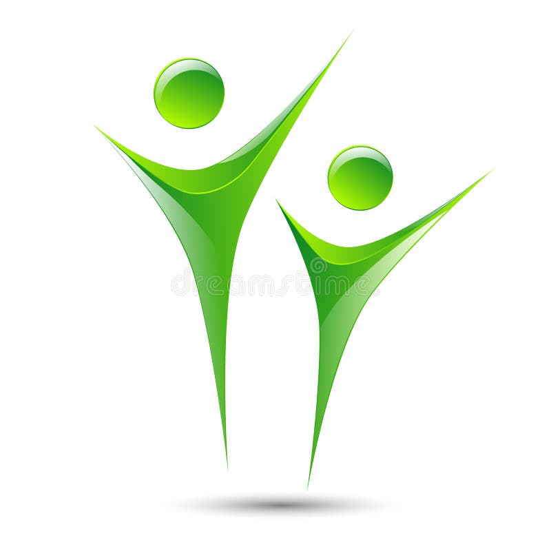 Modello Di Logo Vettoriale Con Figure Umane Astratte Illustrazione ...