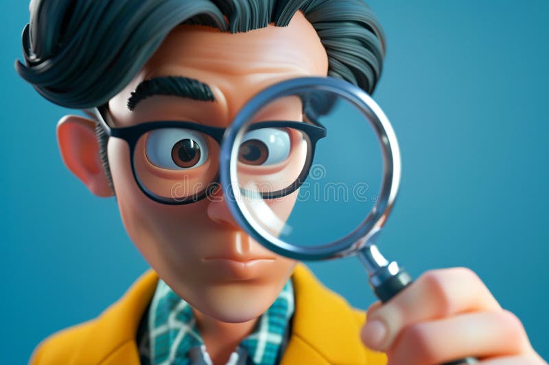 A Figure Using a Magnifying Glass, Symbolizing a Meticulous Approach To ...