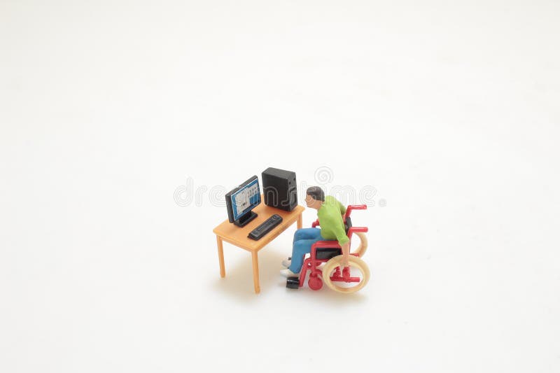 Figure Using Wireless Computer for Remote Work Stock Photo - Image of ...
