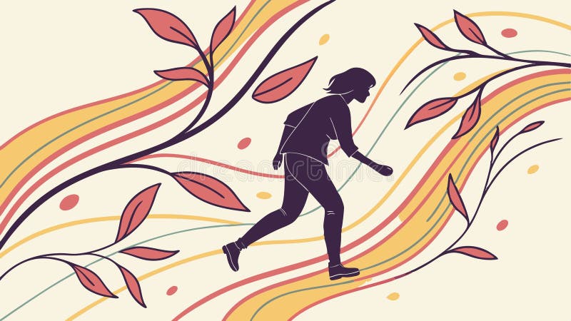 Figure on Wavy Path, Journey and Perseverance Vector Design Generative ...