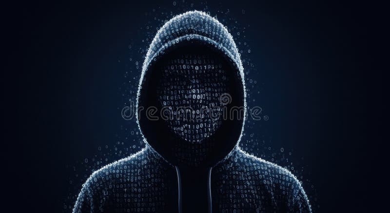 Mysterious Figure Shrouded in Digital Elements Conveys Themes of ...