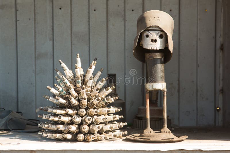 Figure Welded from an Old Car Piston an Old Used Car Engine Piston ...