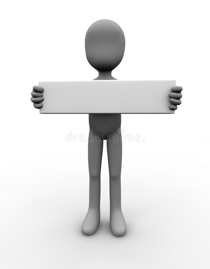 Figure with white sign stock illustration. Illustration of ...