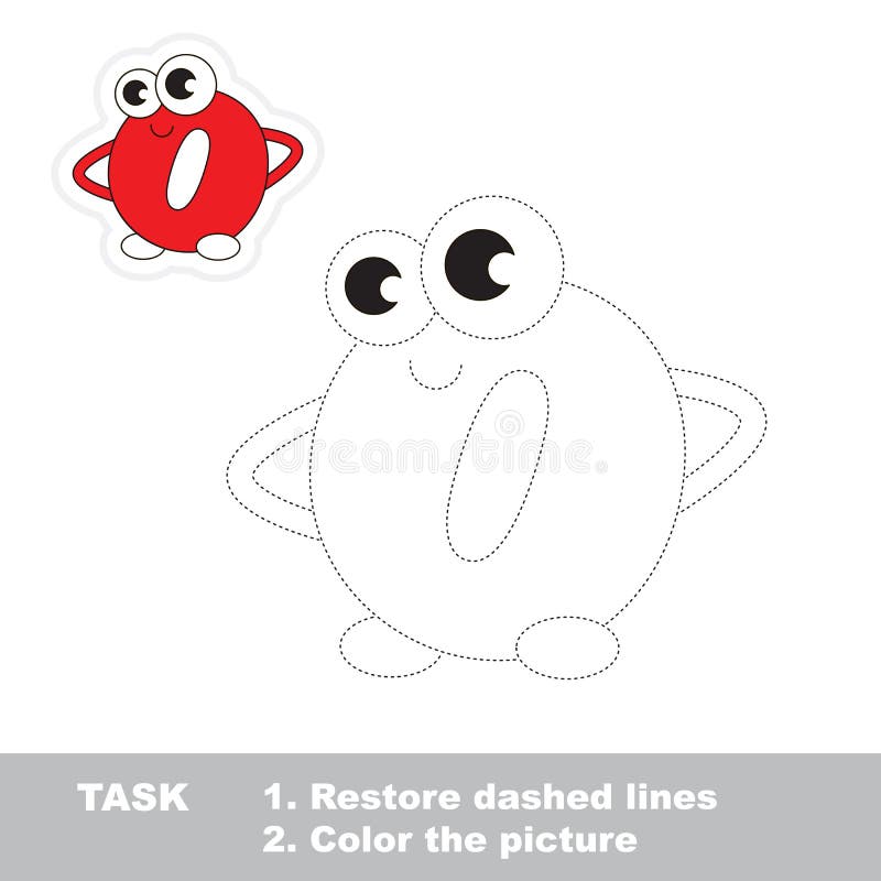 Figure Zero To Be Traced. Vector Trace Game. Stock Illustration ...