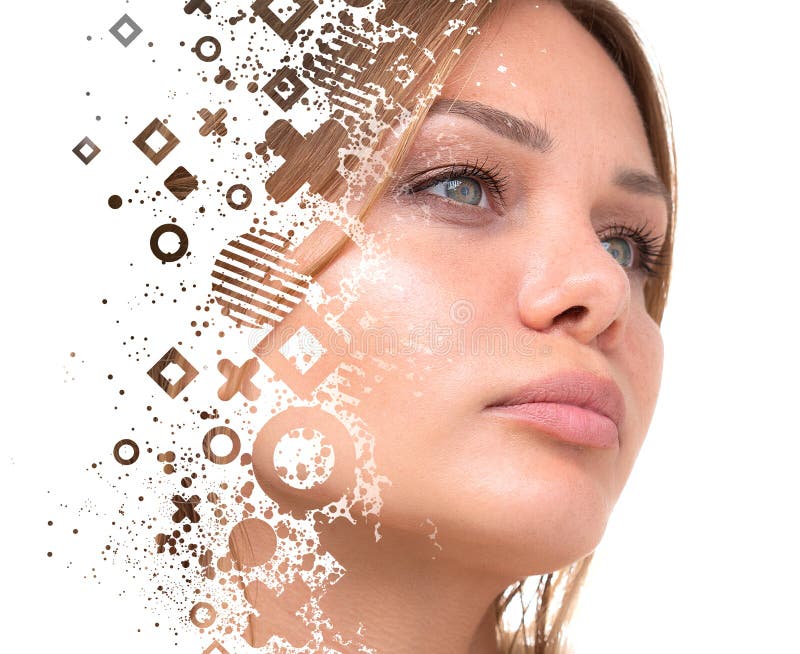 A Figured Portrait of a Young Woman Stock Photo - Image of innovation ...