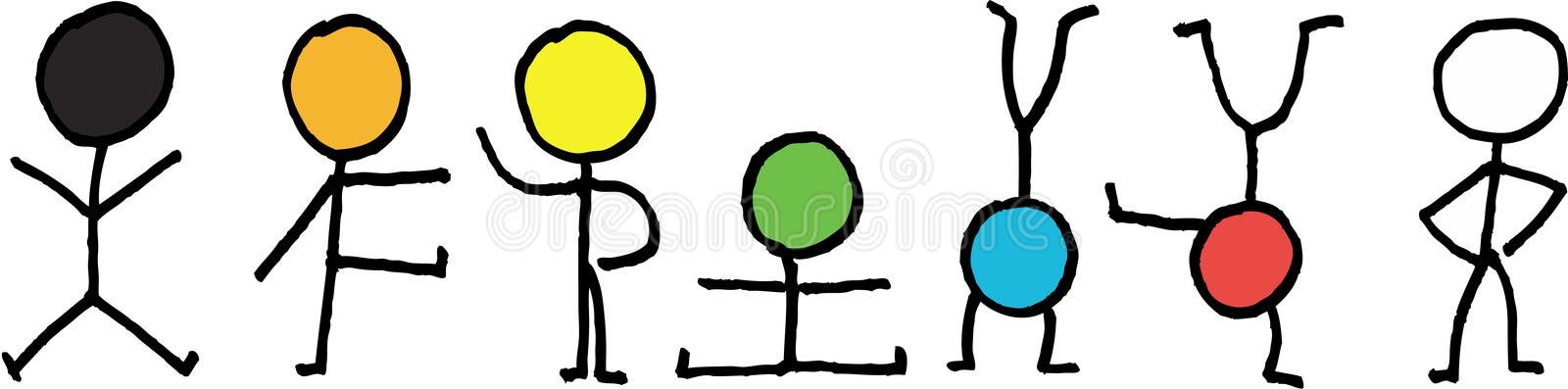 Stick Figures Racial Equality Stock Illustration - Illustration of ...