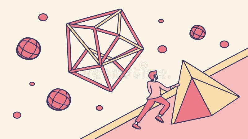 Figures Building Pyramids, Symbolizing Grand Construction and Teamwork ...