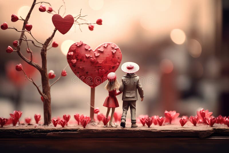 Figures of Couple in Love with Hearts Stock Image - Image of harmony ...