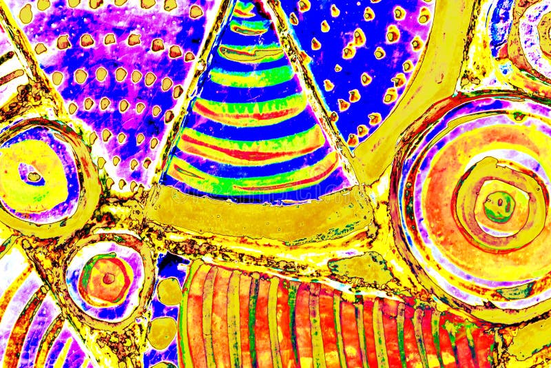 Figures of Different Colors on a Ceramic Surface. Color Variation ...