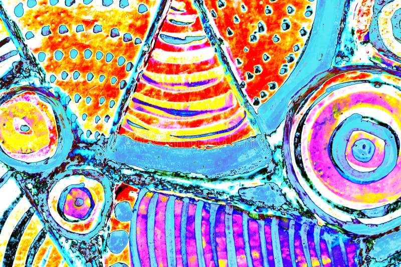 Figures of Different Colors on a Ceramic Surface. Color Variation ...