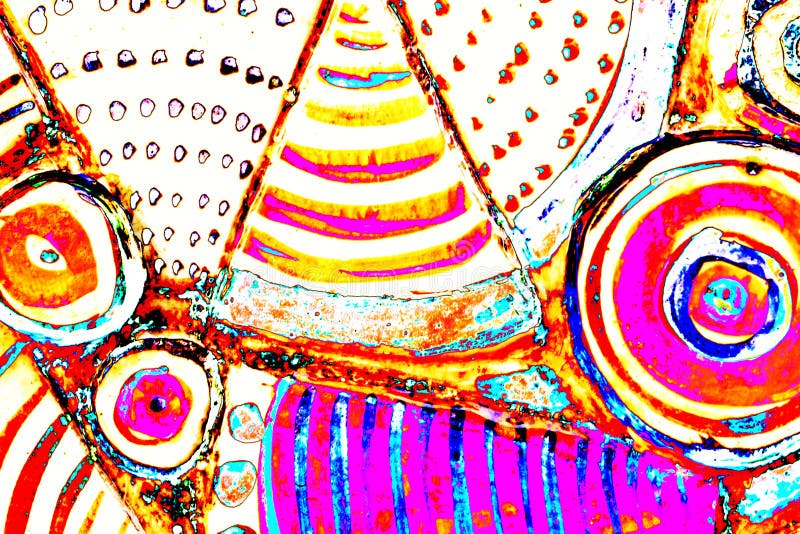 Figures of Different Colors on a Ceramic Surface. Color Variation ...