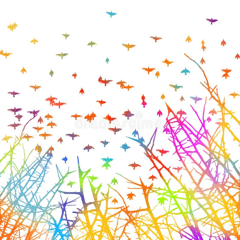 A Flock of Flying Birds. Free Birds. Vector Illustration Stock Vector ...