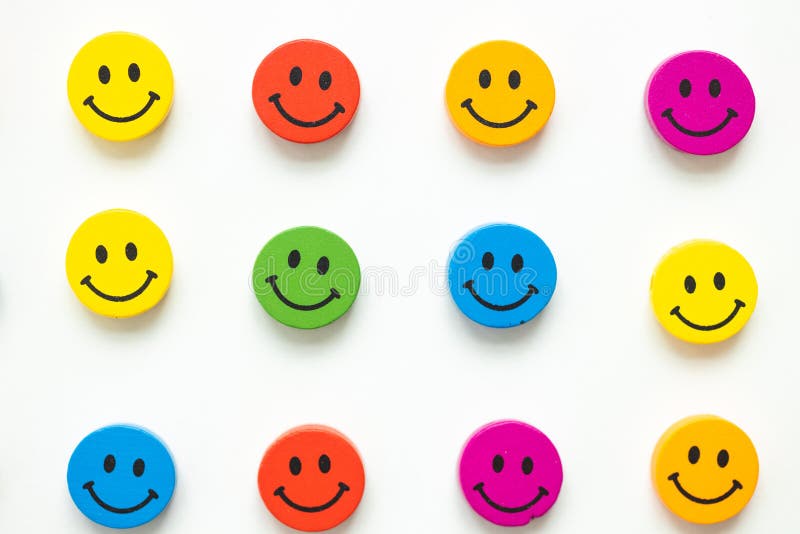 Figures in the Form of Colored Smiles on a White Background Stock Photo ...