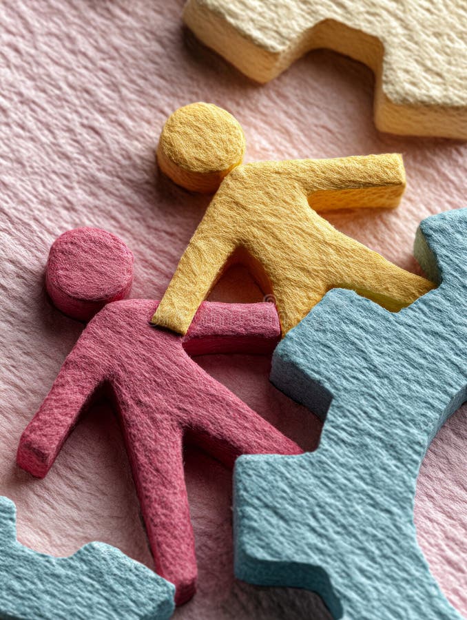 Figures in Gears Symbolizing Teamwork and Cooperation Stock Photo ...