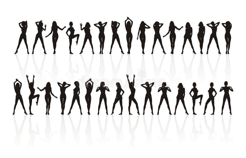 Figures of girls 1 stock vector. Illustration of sports - 9132903