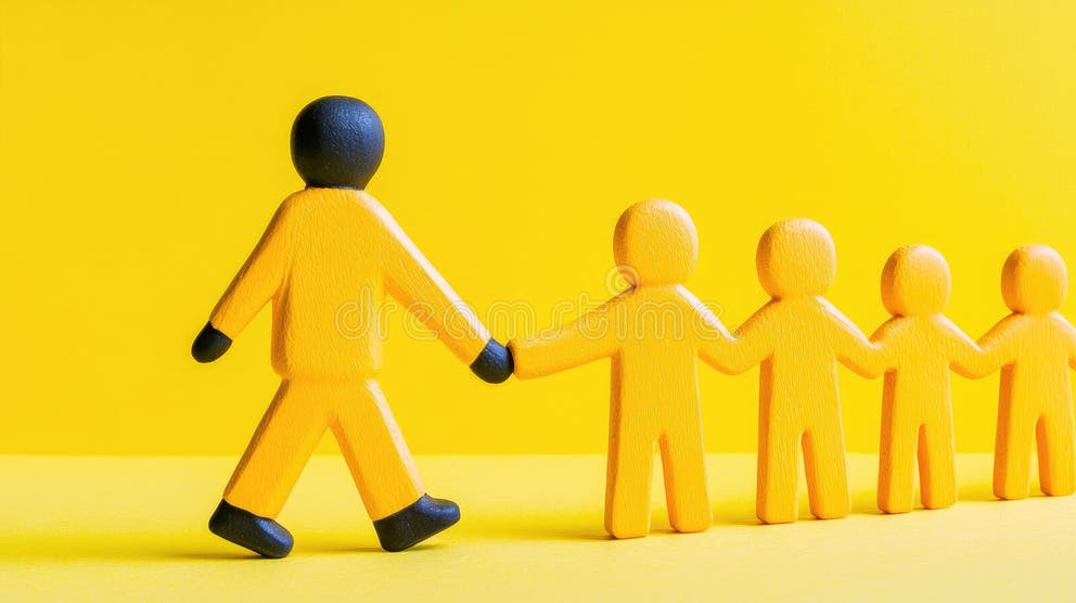 Figures Holding Hands Symbolize Connection and Unity Stock Illustration ...