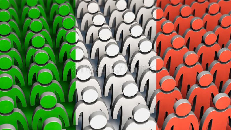 Figures and Italy Flag - People of Italy Stock Illustration ...